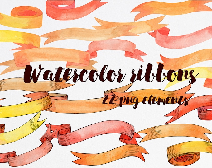 Ribbon Clipart Watercolor Banners Watercolor Ribbons Ribbon Clip Art ...