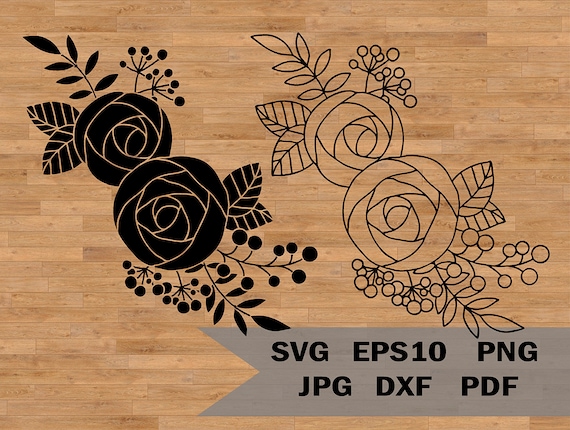 Flowers in SVG Roses Svg Roses Bouquets Floral Decoration - Etsy