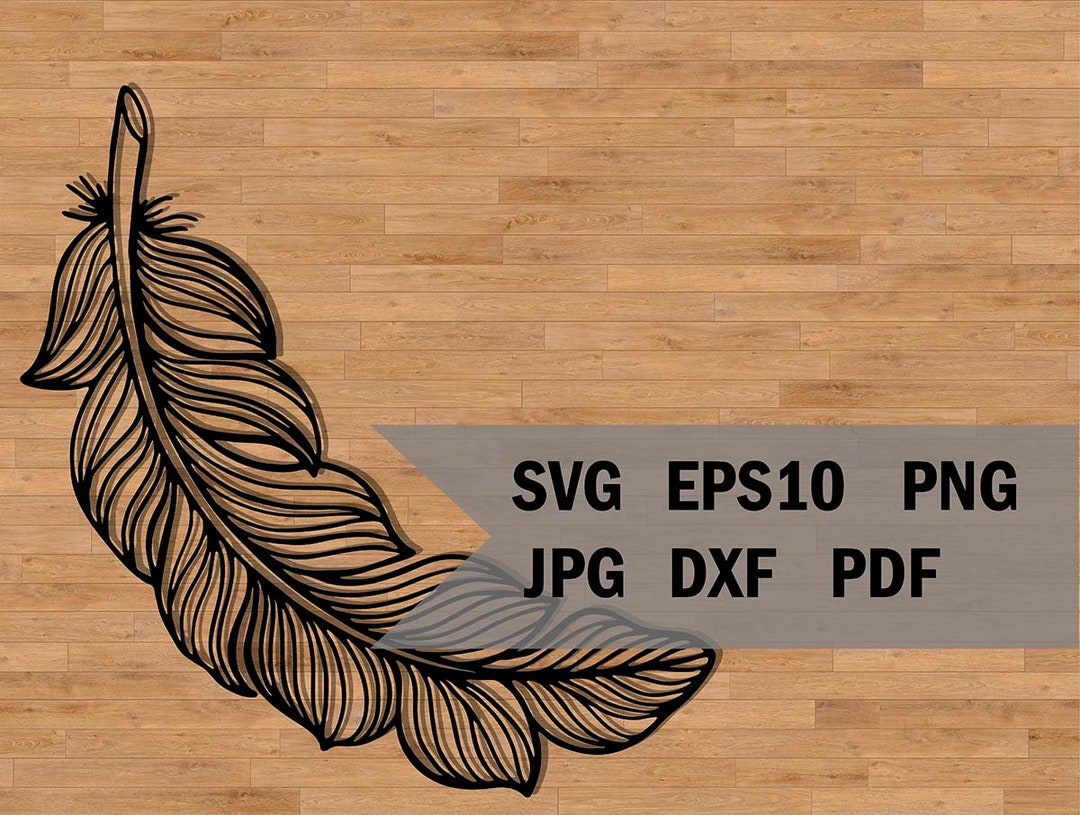 Elegant Feather SVG Cut File for Cricut and Silhouette, Vector Graphics ...
