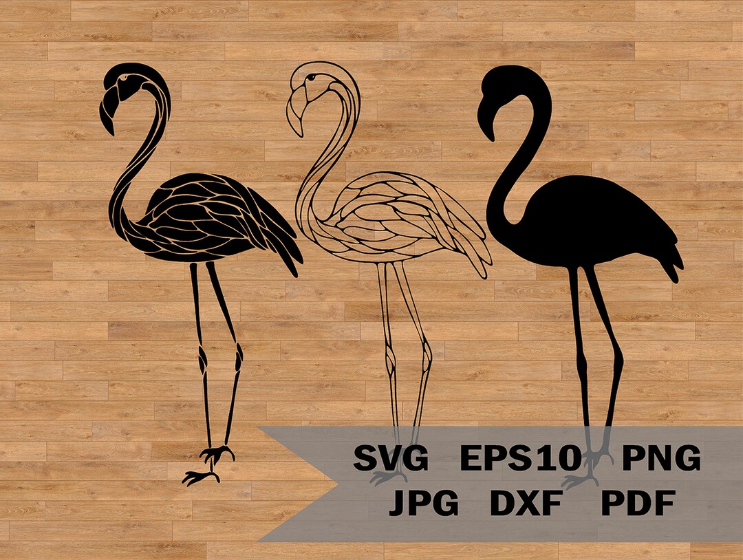 Flamingo Template Svg, Flamingo Cut File, Flamingo Wall Decor Vector ...