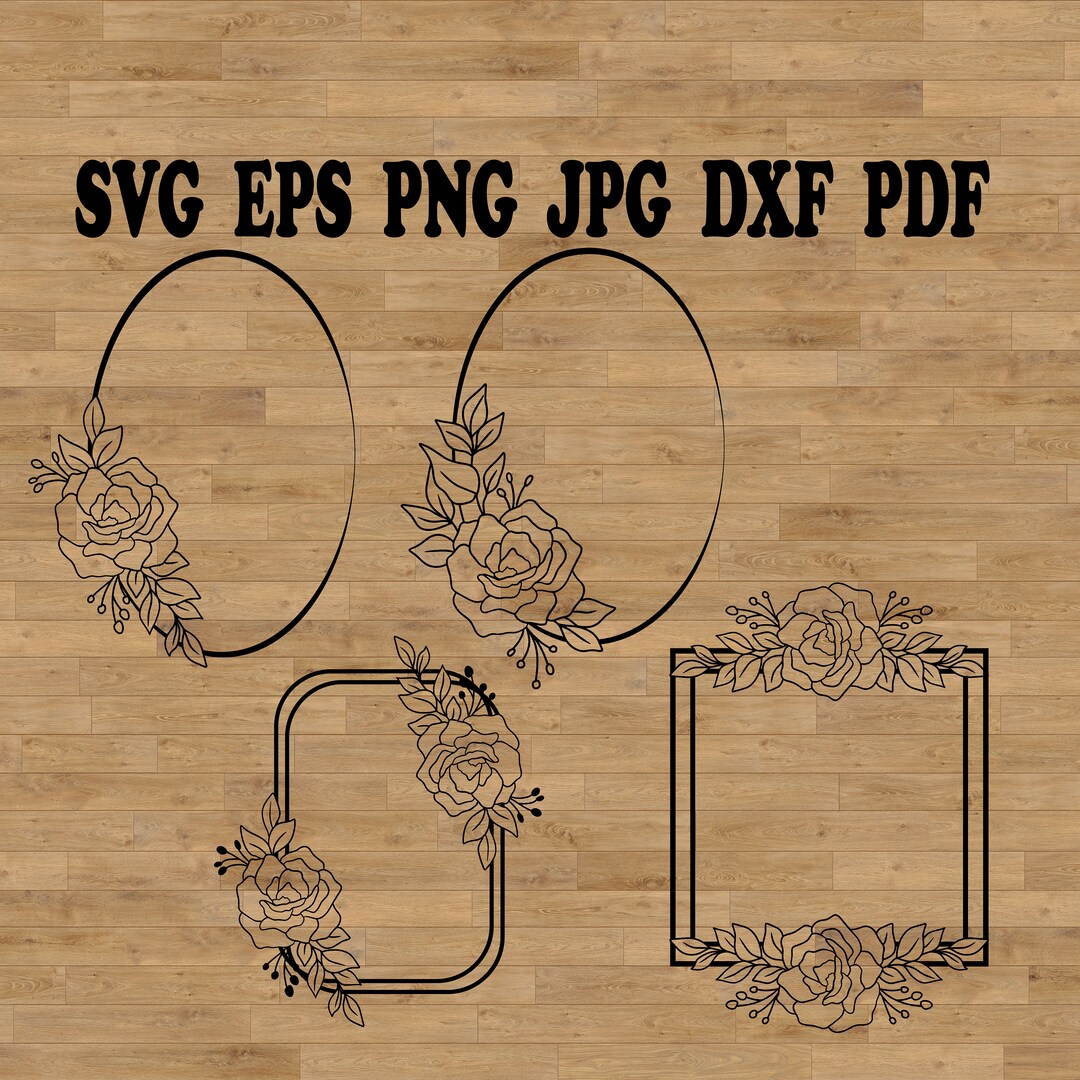 Frame Rose Svg, Border Rose Svg, Monogram Frame Svg, Flower Frame Svg ...