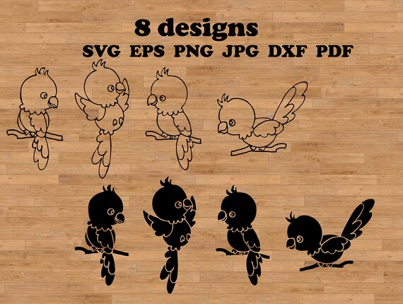 Cute Parrots Svg Tropical Bird SVG Parrot Download Parrot - Etsy