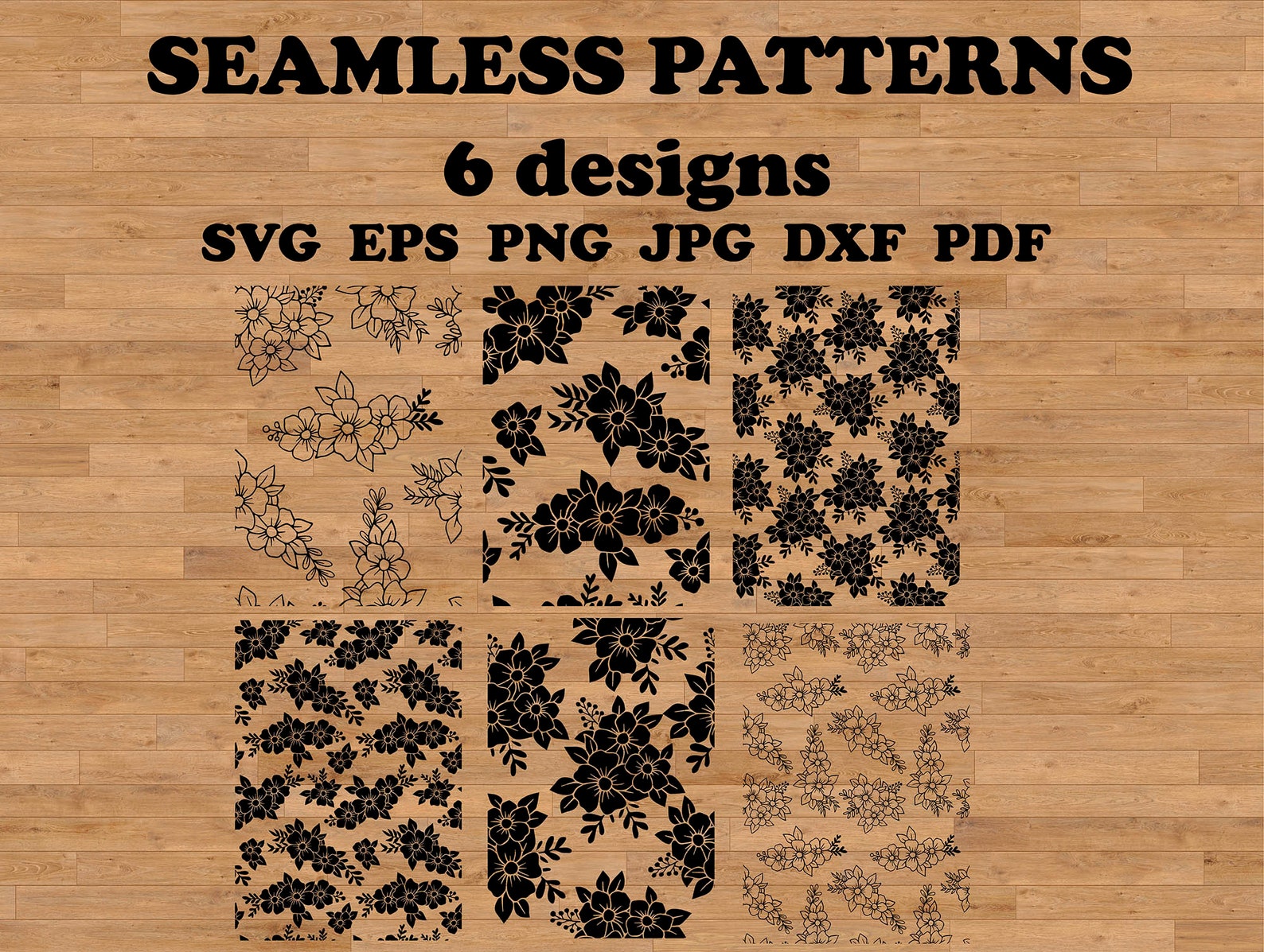 Flowers Seamless Pattern Svg Flower Pattern SVG Seamless - Etsy