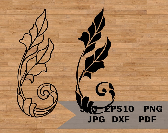 Leaf SVG, Vine SVG, Swirl SVG, Svg File, Cut File, Silhouette, Cricut ...