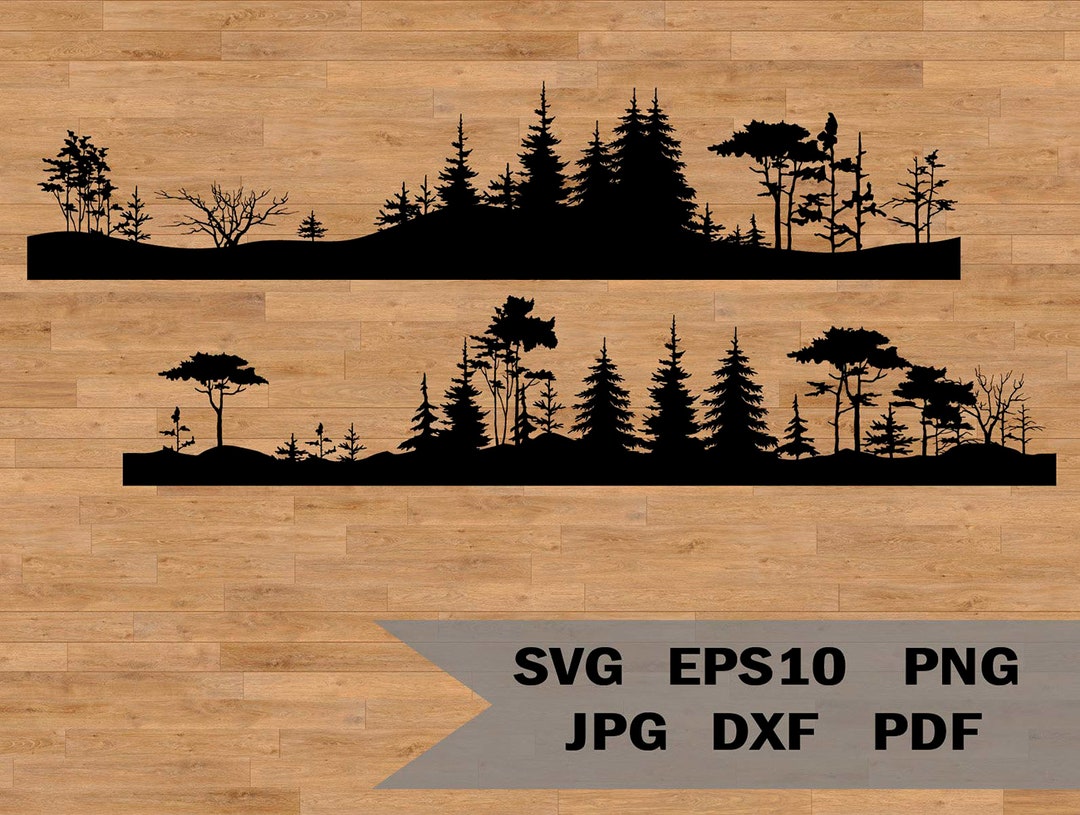 Nature svg, paysage Arbre svg, Forest svg, Tree Border svg, Camping Svg ...