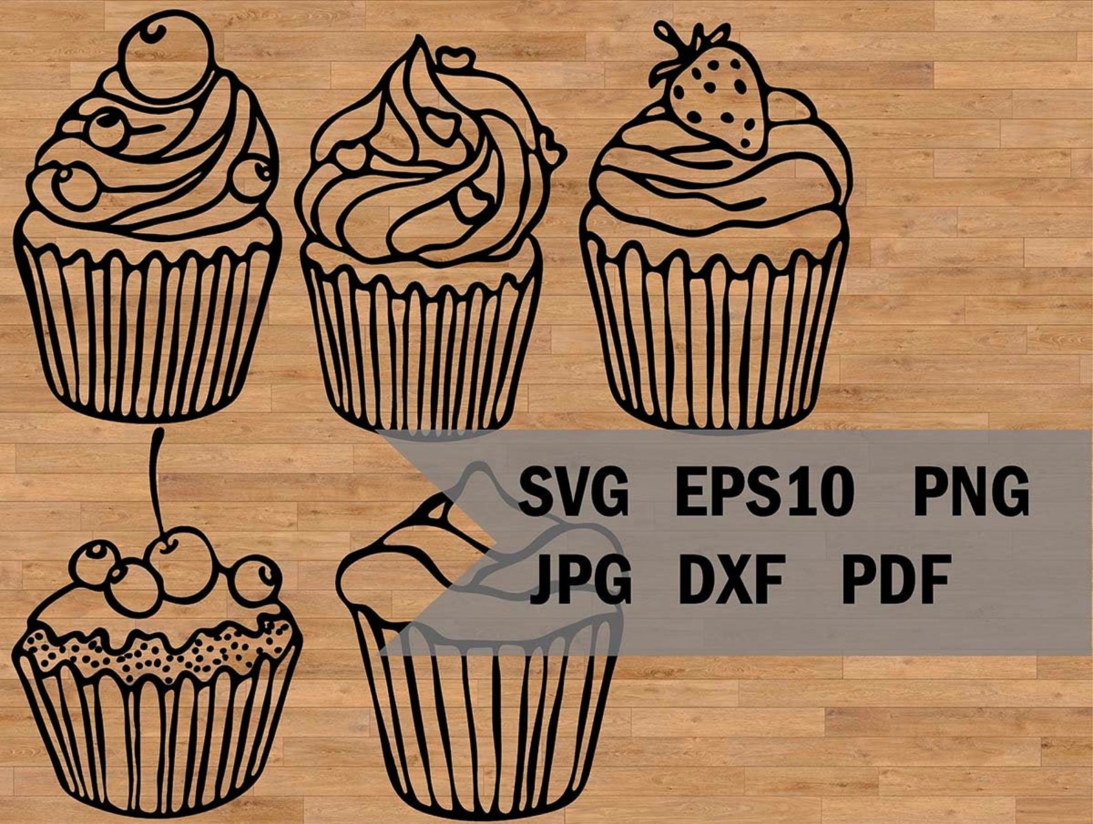 Cupcake Svg File for Cutting Set of Svg Cakes Cupcakes - Etsy UK