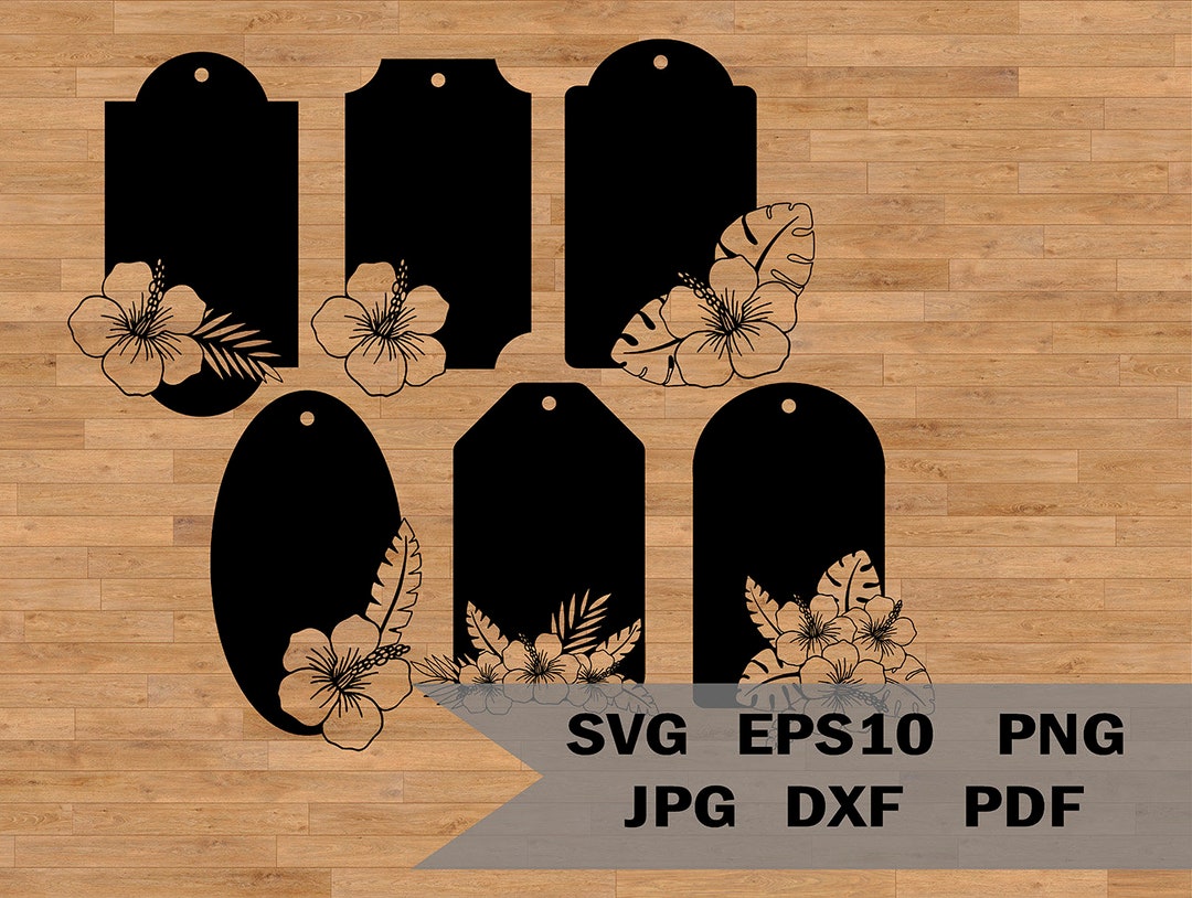 Tag Tropical Flowers, Tag Template Svg, Floral Tags, Gift Tags Svg ...