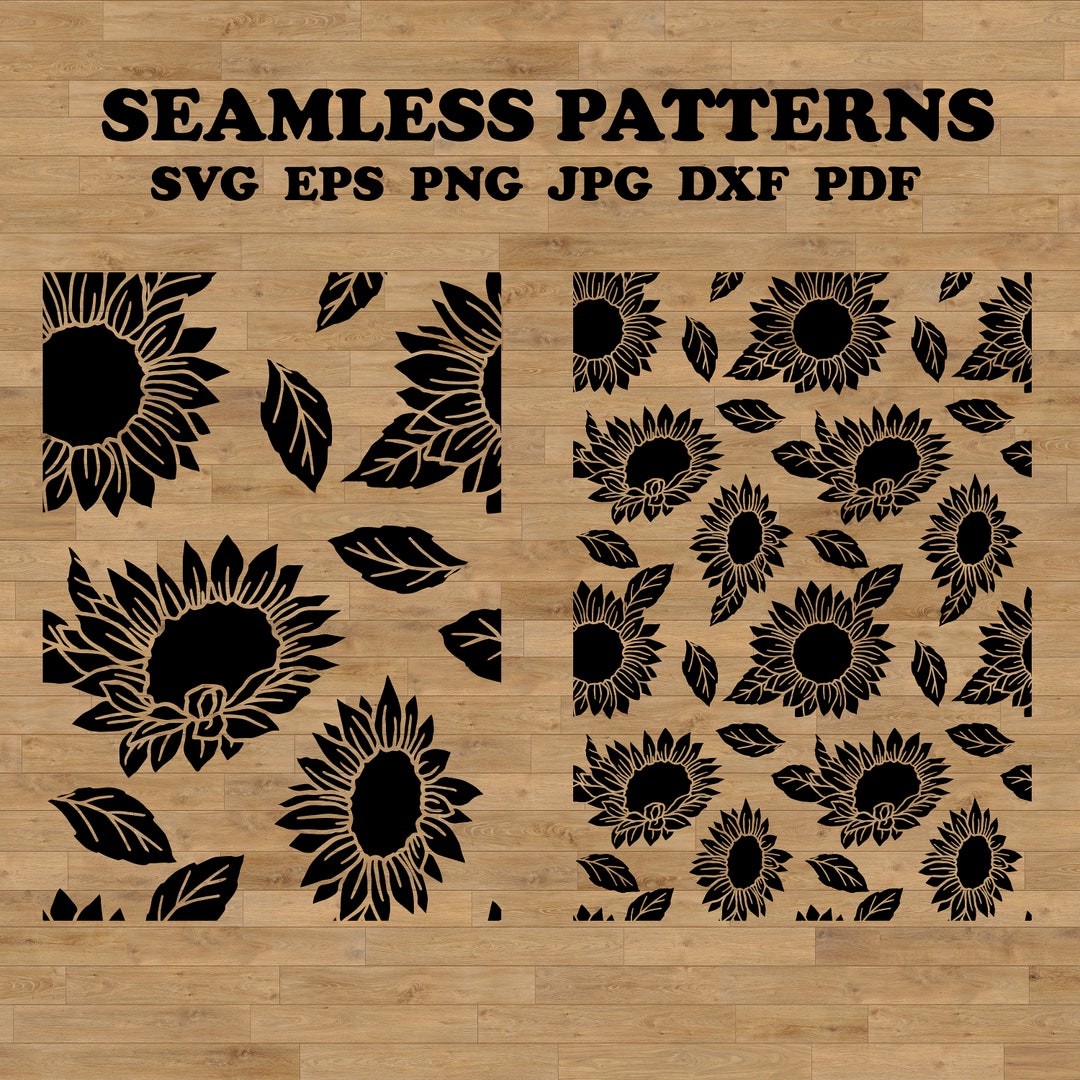 Sunflower Svg, Seamless Pattern Svg Sunflowers, Floral Pattern Svg ...