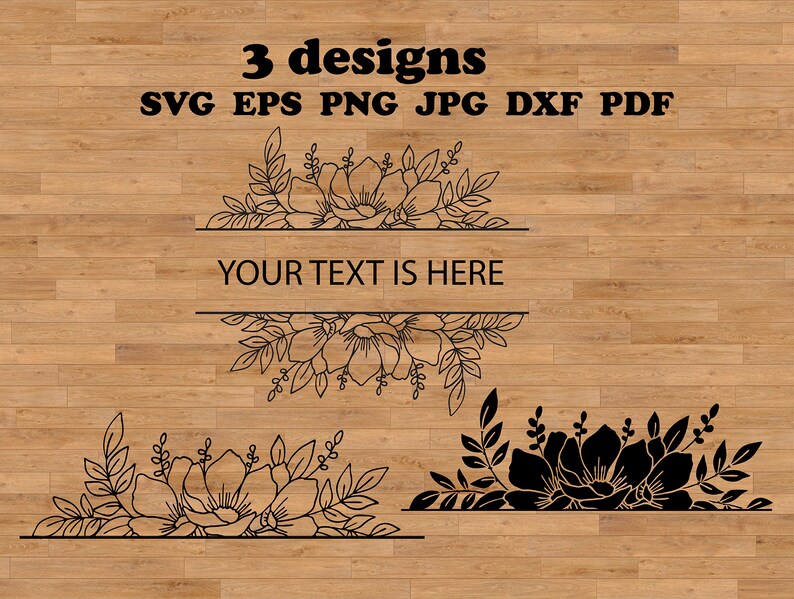 Wedding Motif Border of Anemones Svg Flower Border Svg - Etsy
