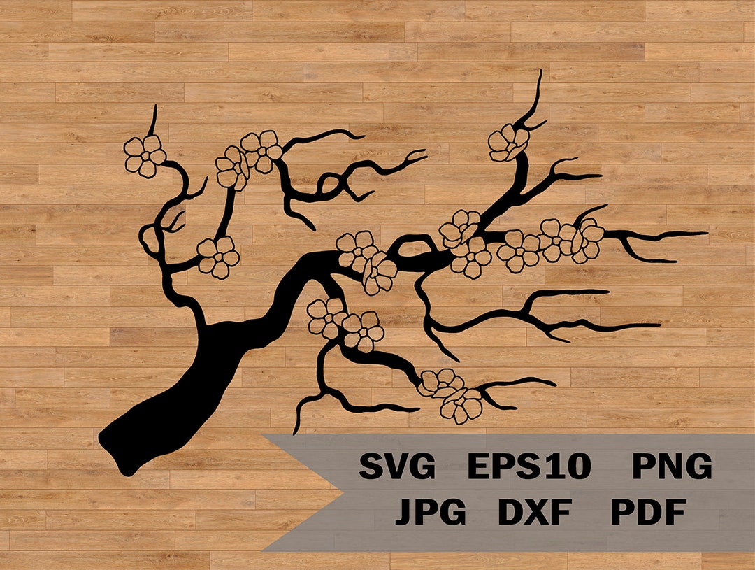 Sakura Template Svg, Tree Branch With Flowers, Cherry Blossoms SVG ...