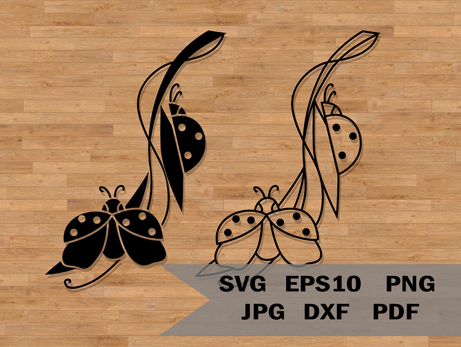 Digital Ladybug Ladybug on a Branch Template Svg File to - Etsy