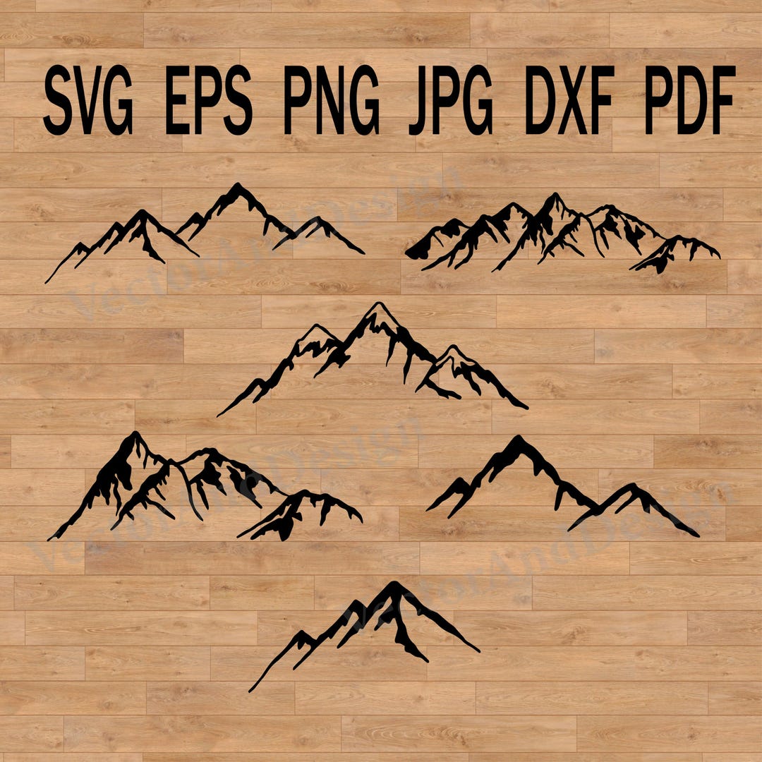 Mountain Vector SVG, Mountain DXF, Mountain Cut Files, Nature Svg ...