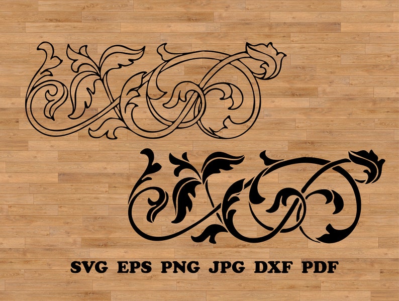 Border Damask Svg, Scroll Western Pattern, Lace Paper Cut File ...