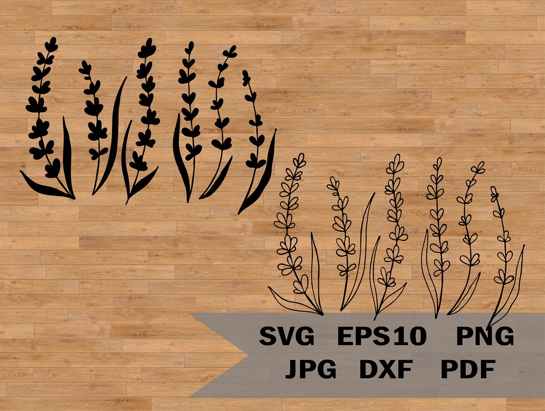 Lavender Svg File, Plotter File, Floral Silhouette, Lavender Print ...