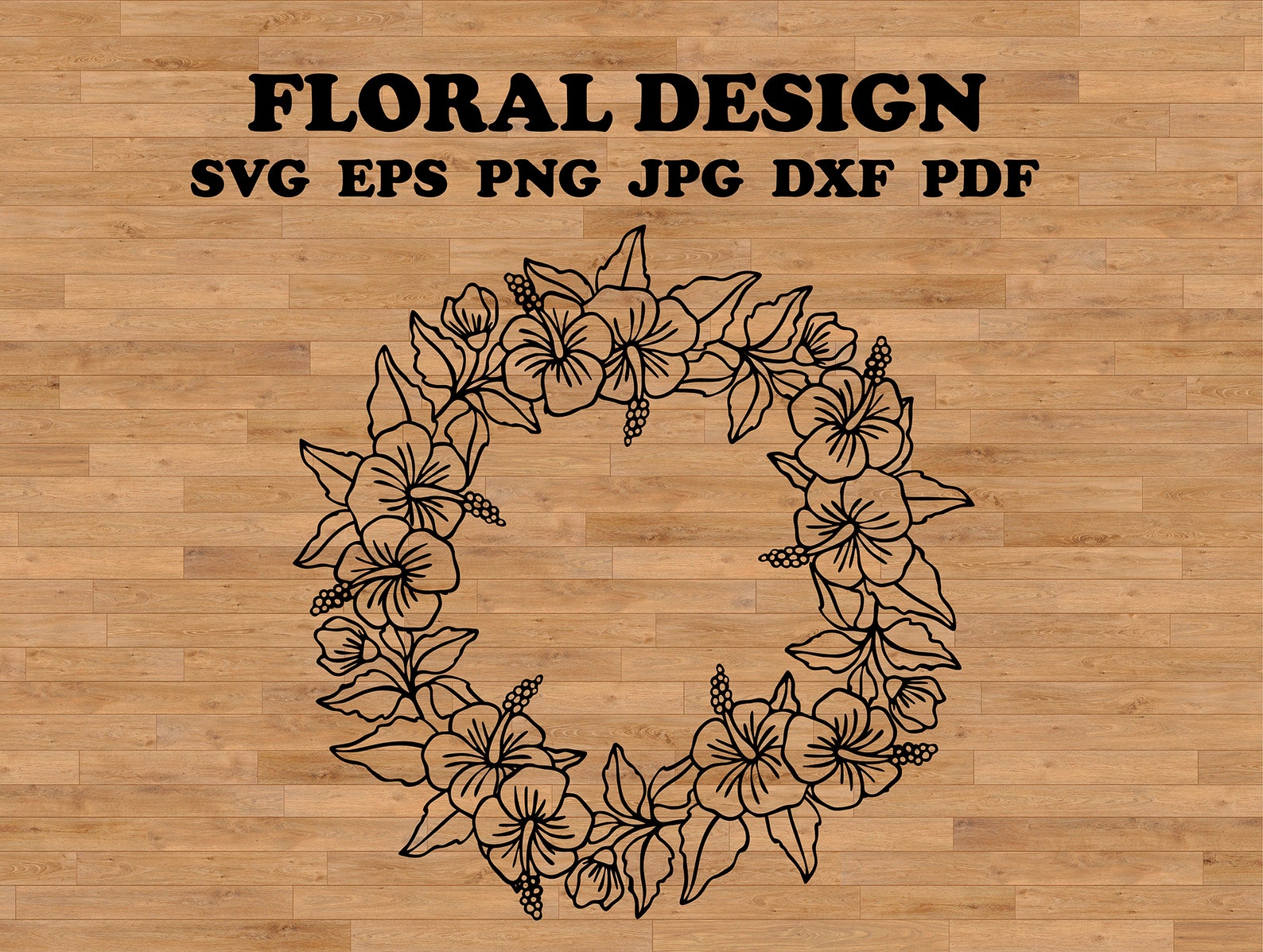 Hibiscus Wreath Svg, Floral Round Svg, Tropical Monogram, Monogram ...