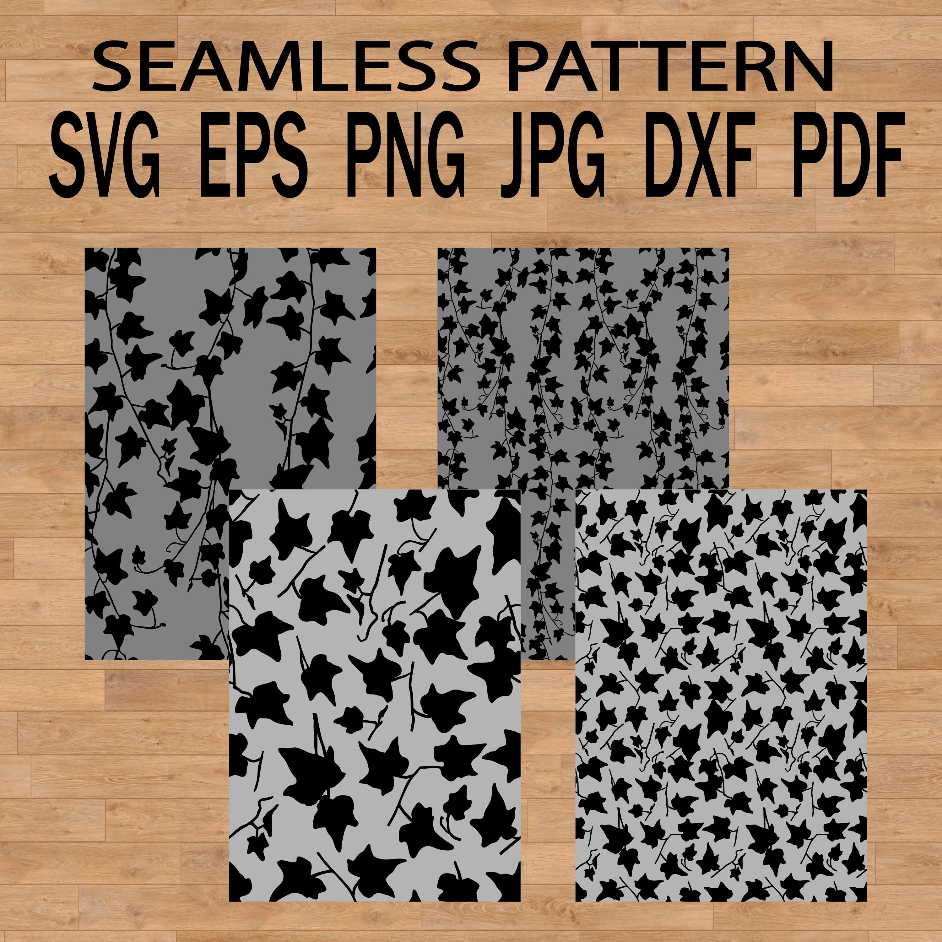 Seamless Ivy Pattern SVG, Botanical Leaf Background, Vine Design, Laser ...