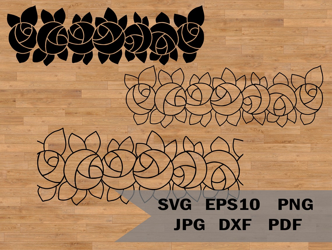 Border Roses Svg Floral Ornament Svg Wedding Flower Svg | Etsy