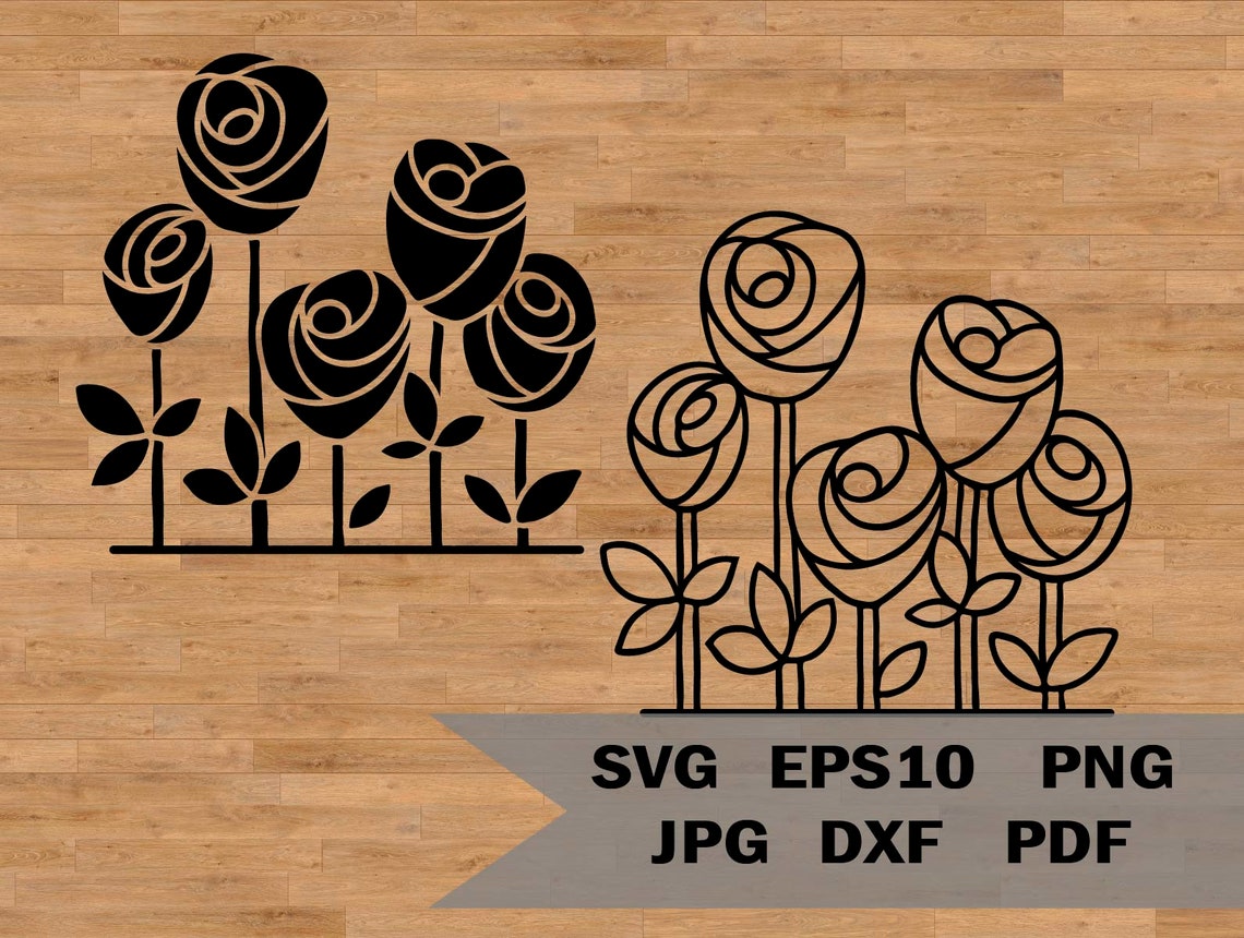 Border Roses Svg Rose Vector Rose Clipart Flower Border - Etsy