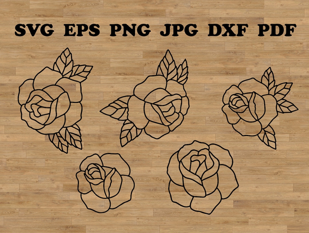 Roses Svg, Rose Clipart Svg, Rose Silhouette Svg, Rose Blossom Clipart ...