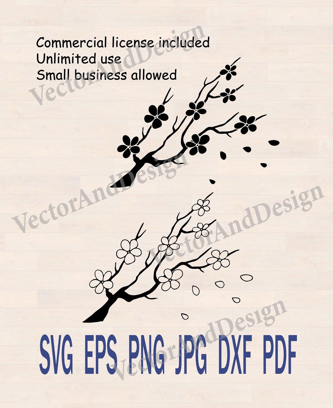 Sakura Svg File, Spring Tree Flowers Png, Japan Flower Svg, Cherry ...