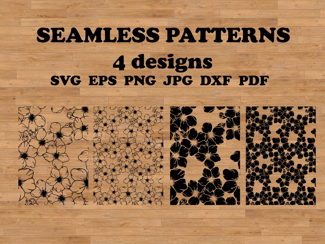 Seamless Pattern of Sakura Svg, Seamless Papers, Cherry Blossom Svg ...