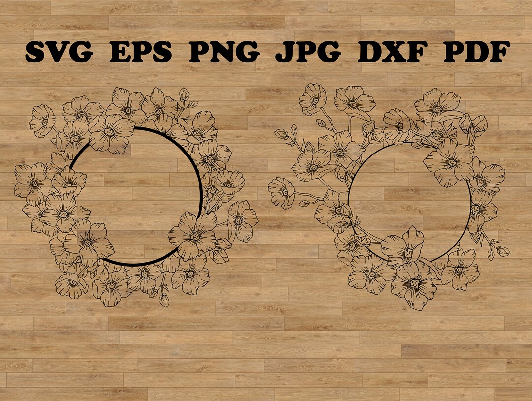 Wedding Svg, Sakura Wreath Svg to Decorate a T-shirt or Shopper, Sakura ...