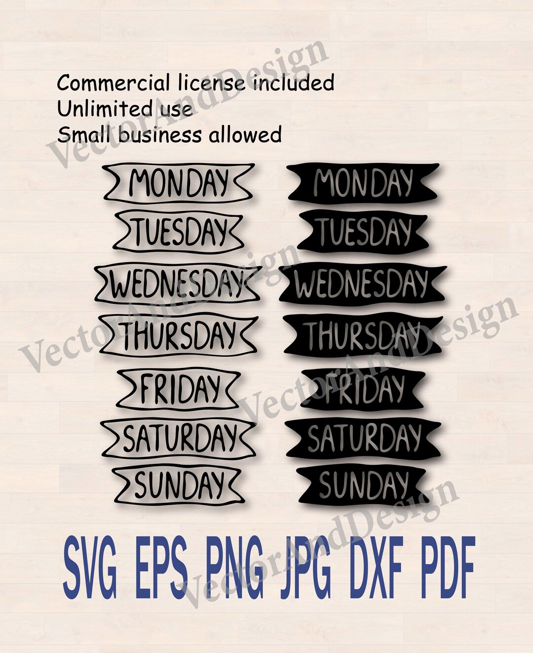 Days of the Week Template Svg, Digital Planner Goodnotes Stickers ...
