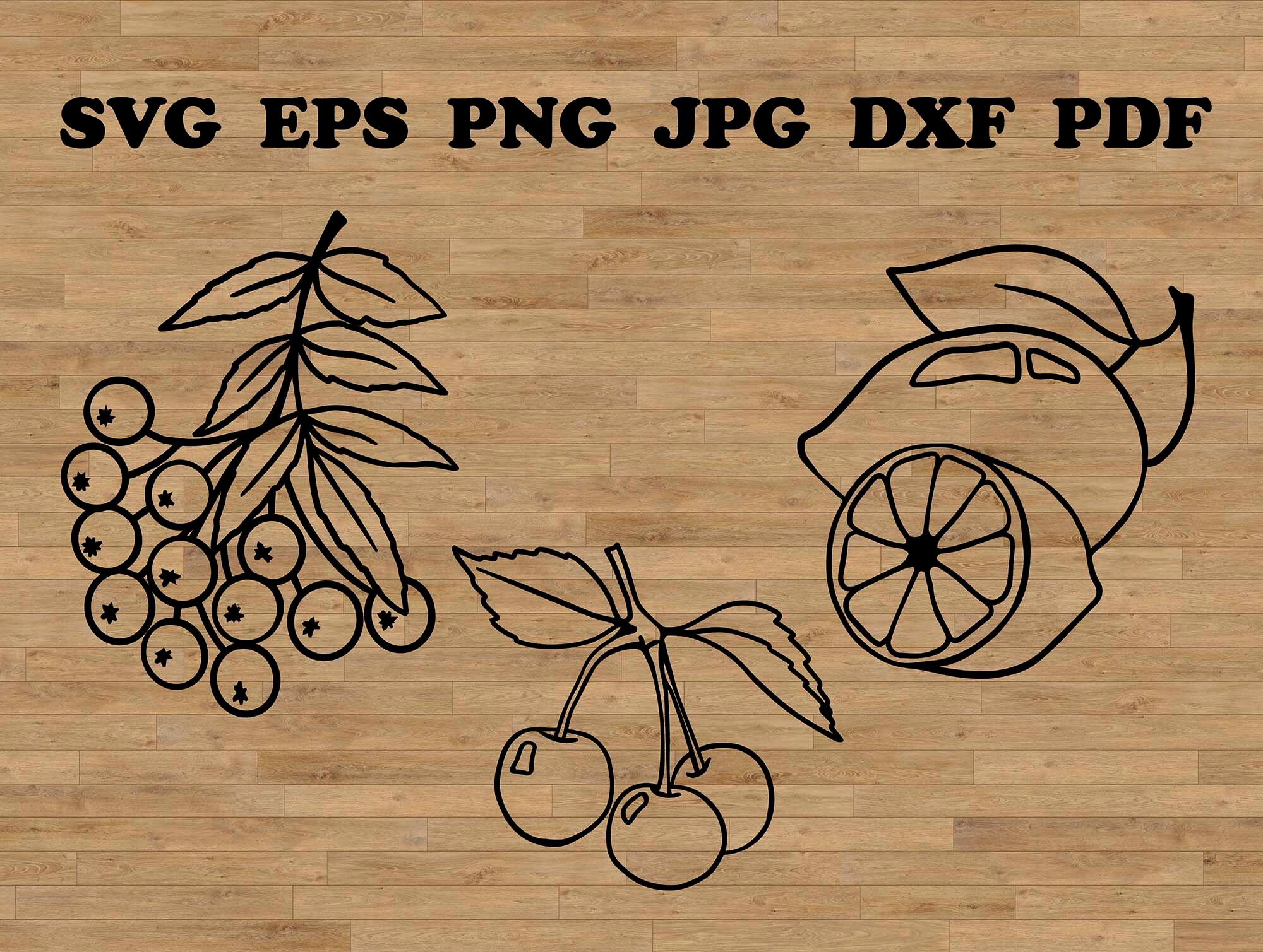 Fruits Svg File Lemon Svg Rowan Svg Cherries Svg Cherry - Etsy Canada