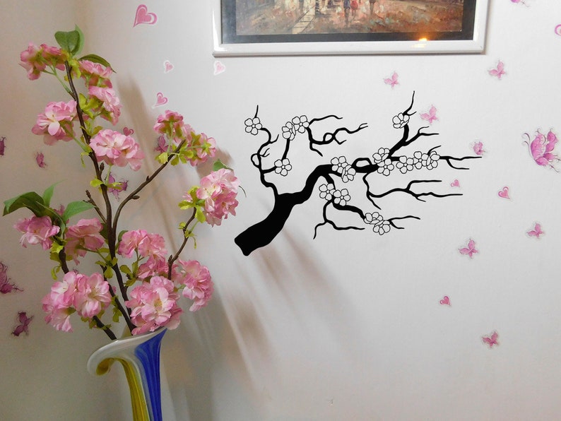 Sakura Template Svg Tree Branch With Flowers Cherry Blossoms - Etsy