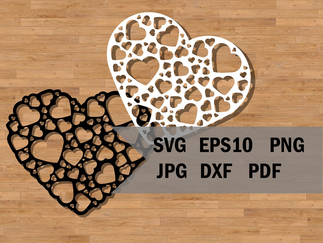 Hearts SVG Cut File for Cricut and Silhouette, Vector Graphics, Love ...