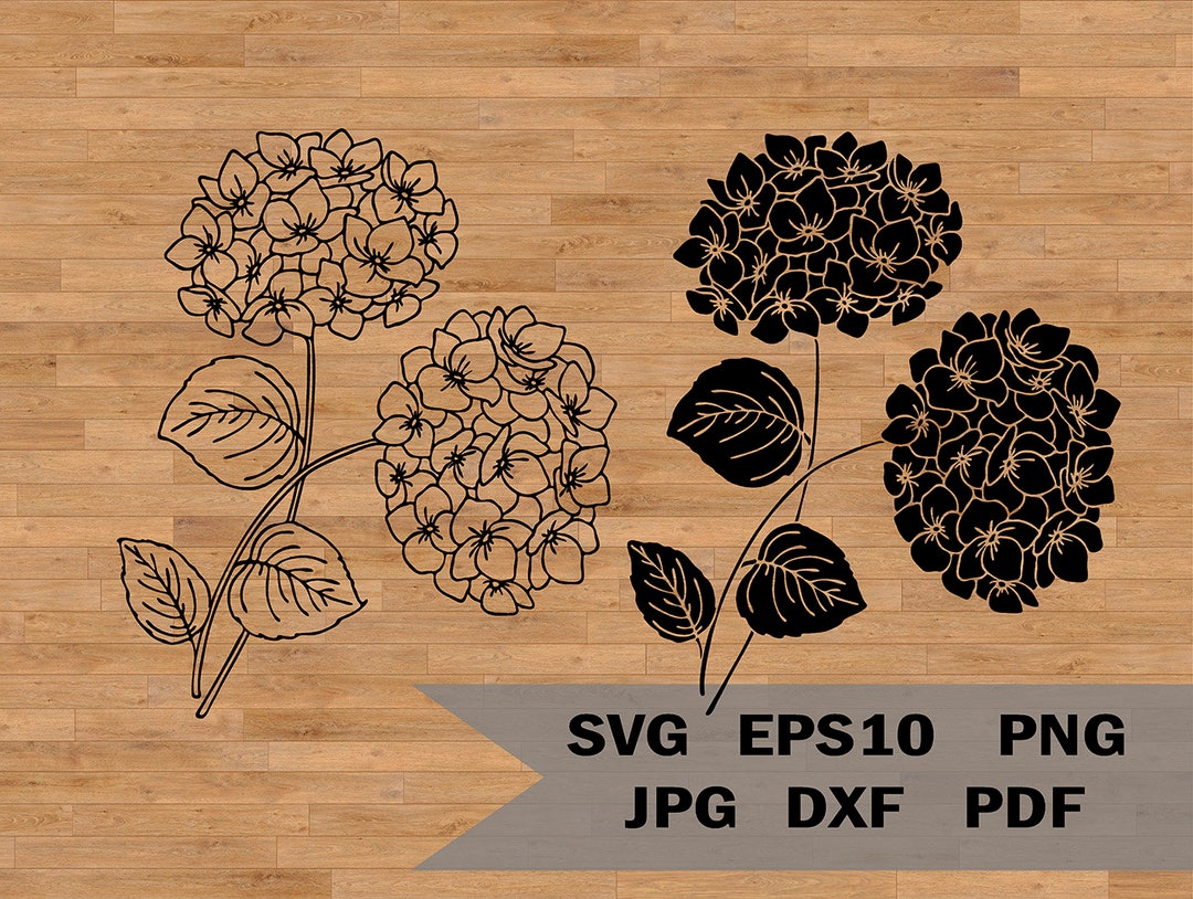 Hydrangea Template Svg, Garden Flower SVG Cut File, Floral Cricut Svg ...