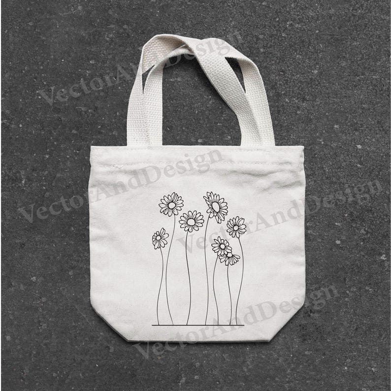 Daisy Border Svg, Floral Line Art, Wildflower Sign Clipart, Botanical ...