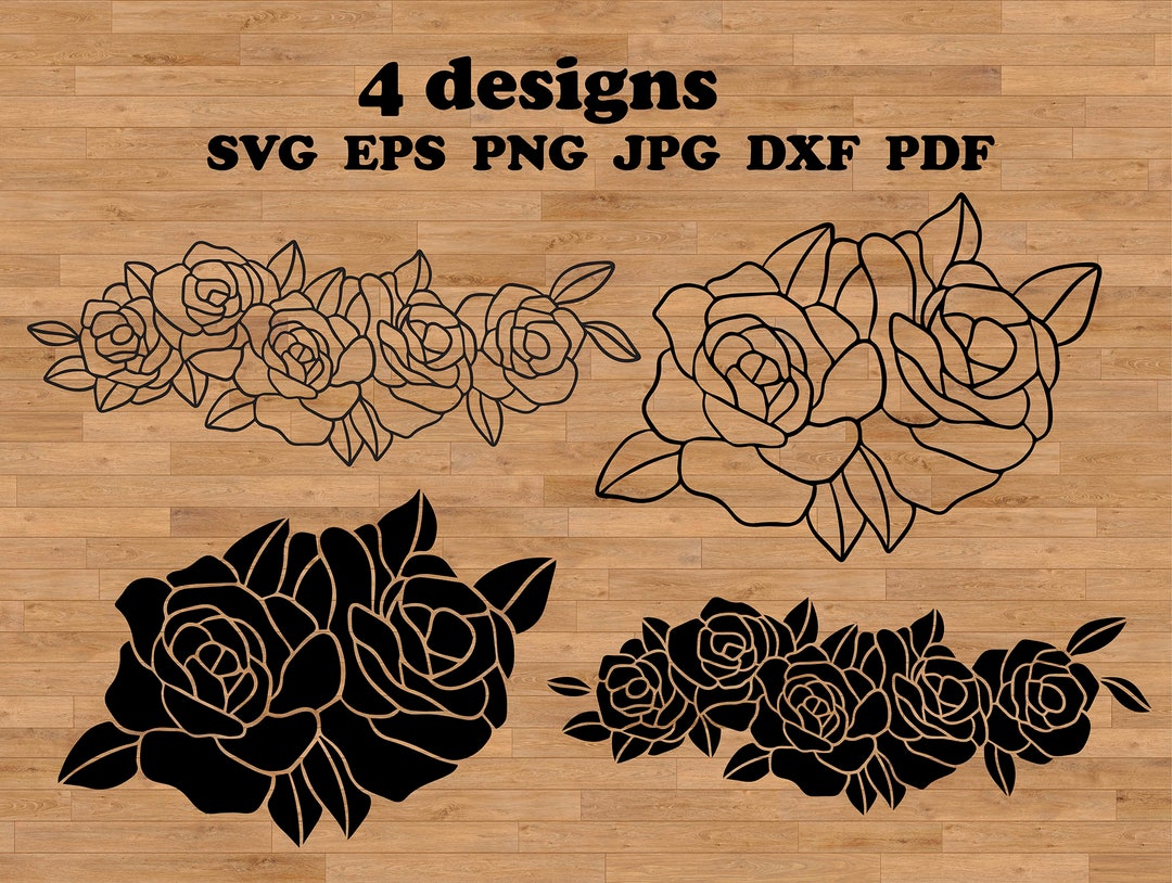 Bouquet of Roses Svg, Border of Roses Svg, Roses Svg Files, Roses Cut ...