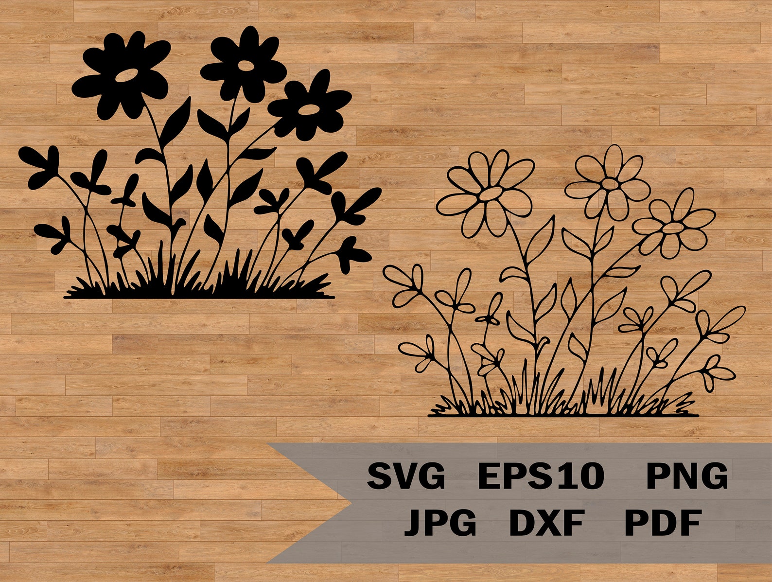 Daisy Border Svg Wildflower Svg Garden Svg Spring Svg - Etsy