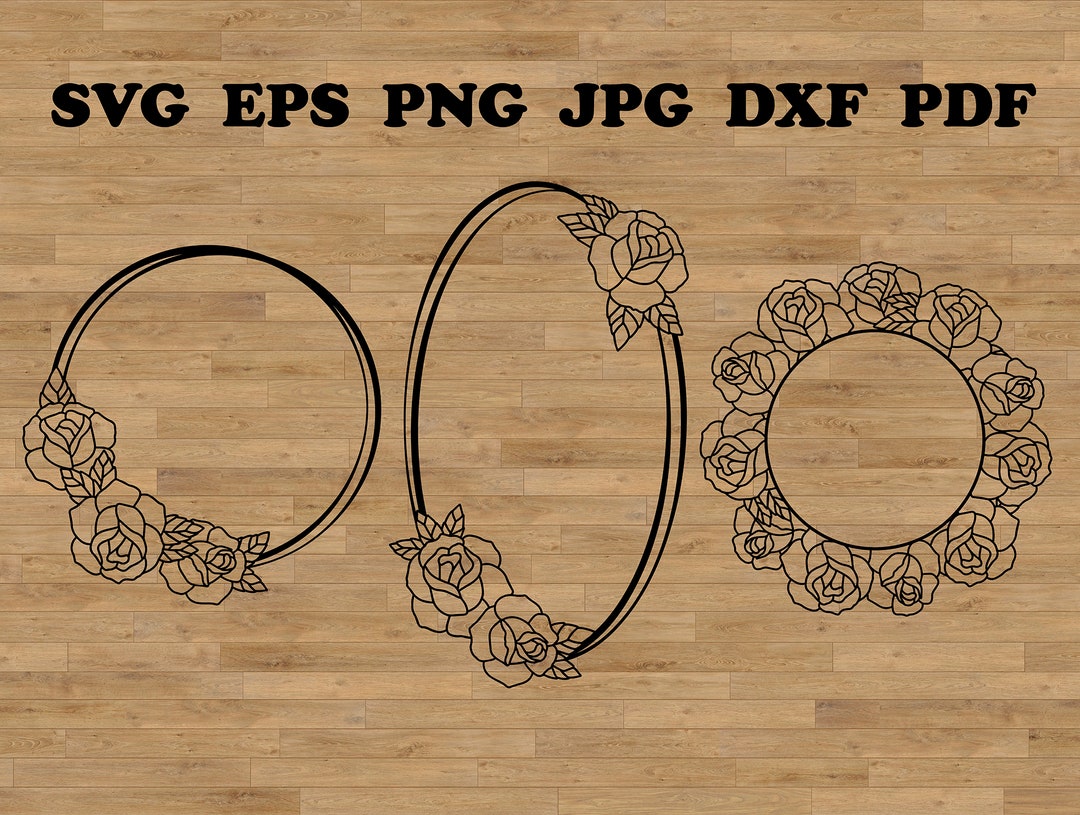 Rose Frame Svg, Rose Clipart, Floral Frame Svg, Wedding Frames Svg ...