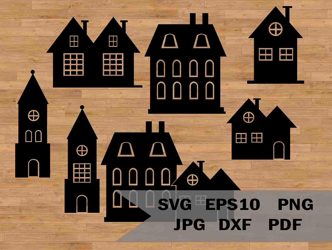 Häuser Vorlage svg, Haus Clipart, Cricut Haus, Haus geschnitten, Haus ...