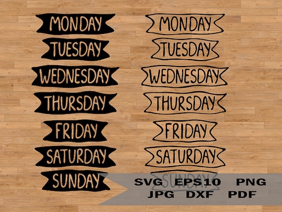 Days of the Week Template Svg Sunday Monday Tuesday Wednesday | Etsy UK