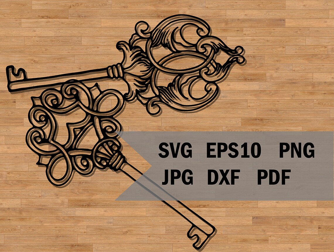 Retro Key Svg Template Openwork Vintage Key SVG Cut File for | Etsy