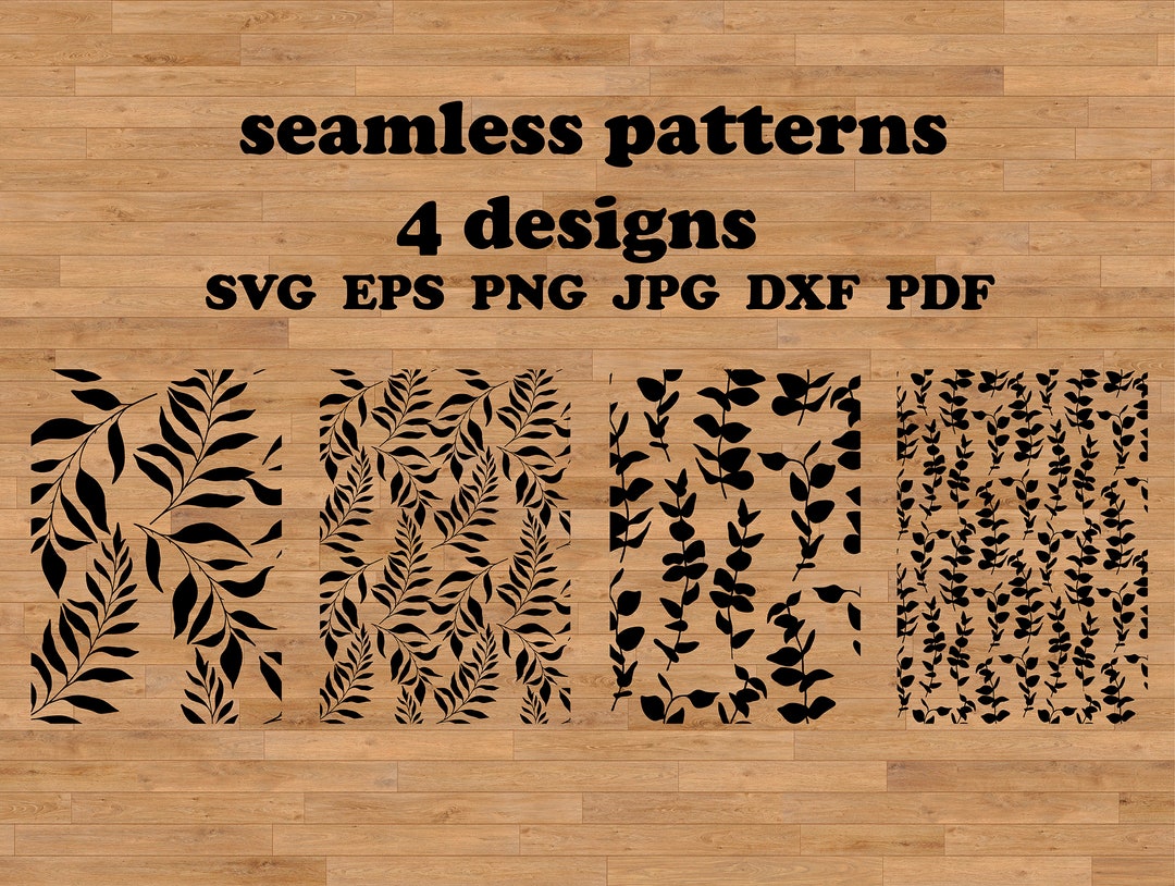Seamless Pattern, Leaves Pattern SVG, Flower Pattern SVG, Seamless ...