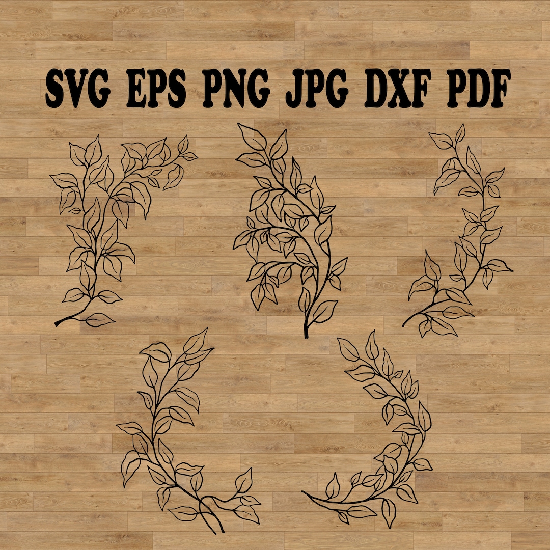Leaves Svg, Branches Svg File, Hand Drawn Leaves, Leaves Clipart ...