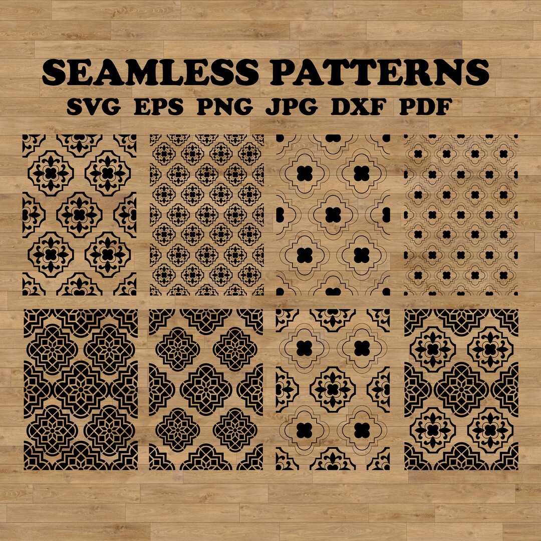 Oriental Ornament Seamless Patten Svg, Vector Set, Damask Wallpaper ...