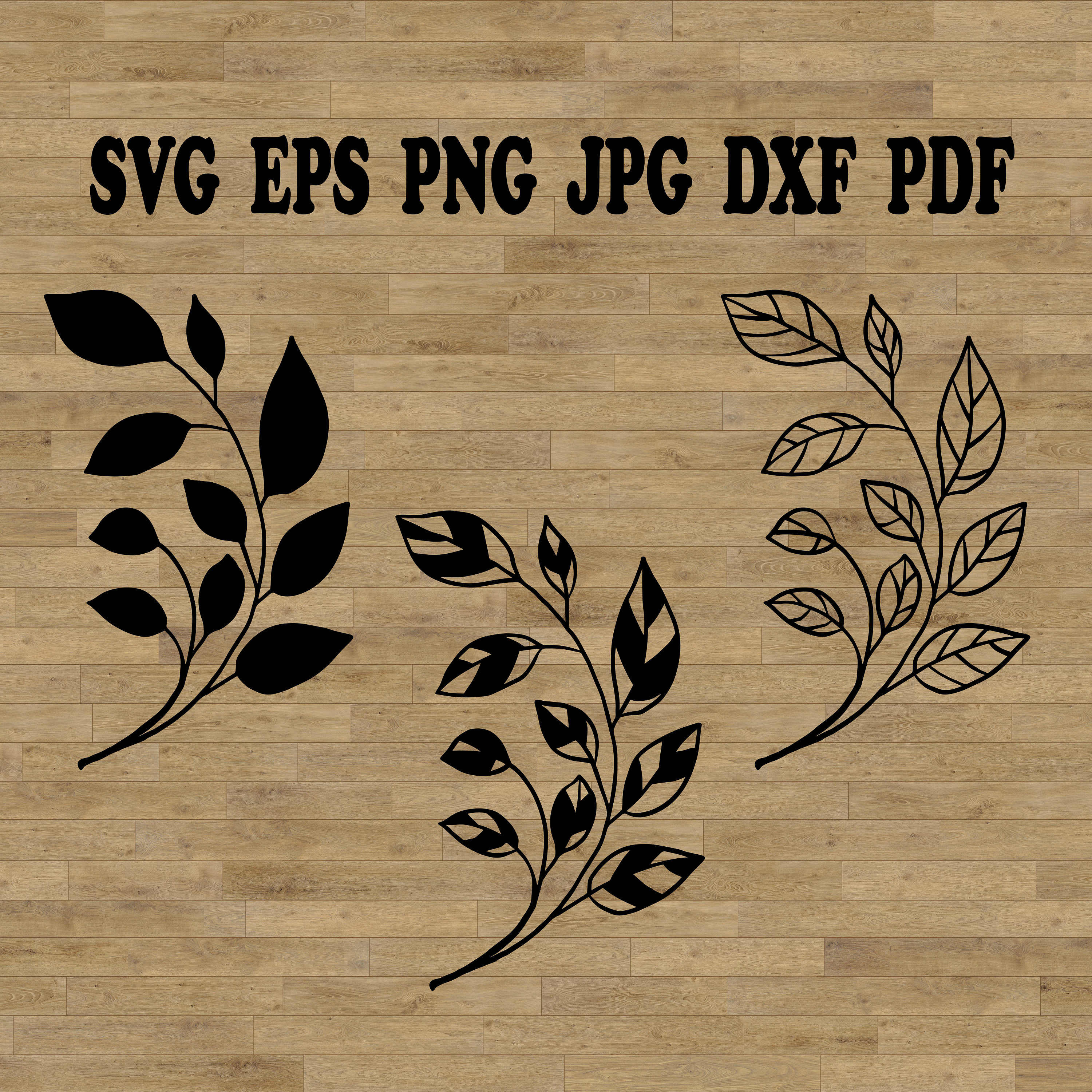 Leaf Branch SVG Bundle, Botanical Vector Wildflower (digital Files) - Etsy