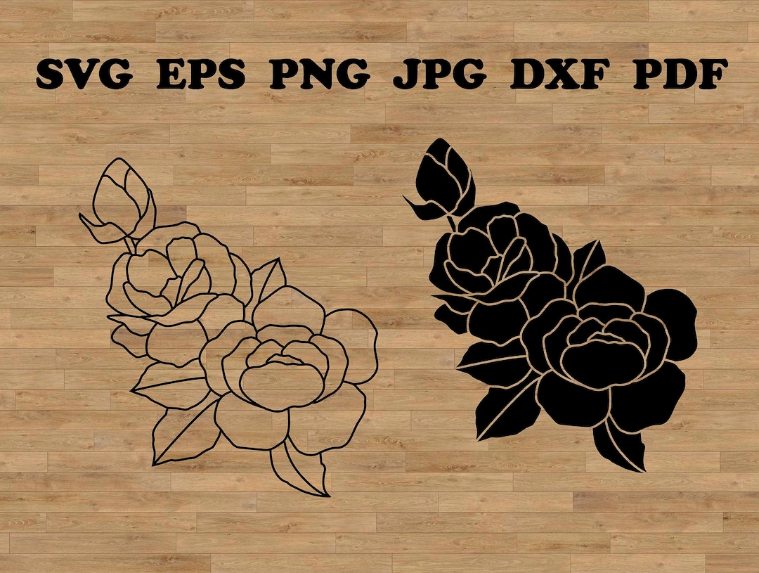 Wedding Flower Svg, Peonies Svg File, Rose Svg, Flower Bundle Svg ...