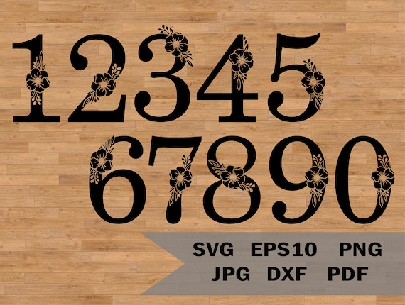 Floral Numbers Svg Numbers Svg File Numbers Cut File | Etsy