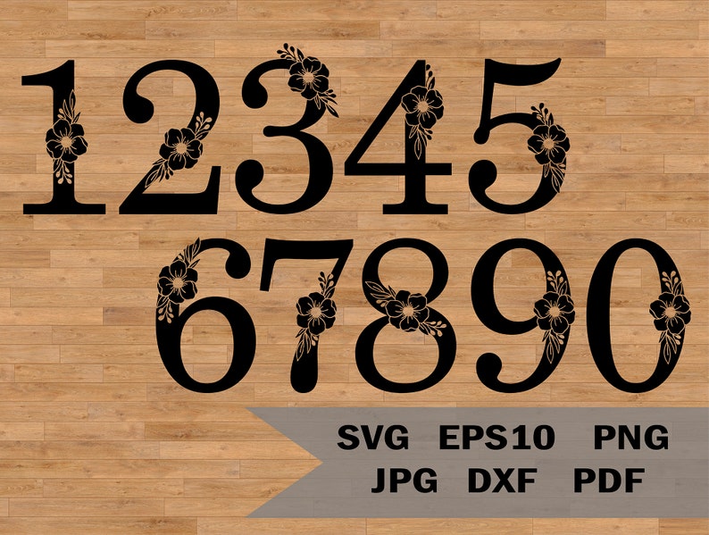 Floral Numbers Svg Numbers Svg File Numbers Cut File | Etsy