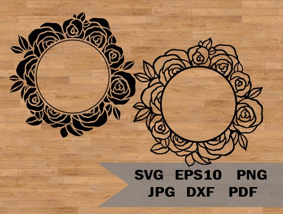 Flower Frame Svg Round Frame Svg Floral Frame Svg Monogram | Etsy