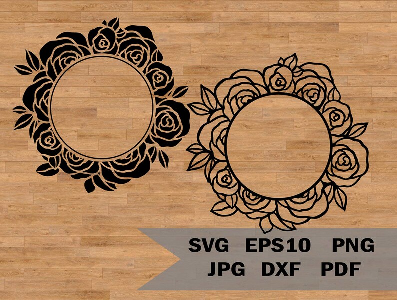 Flower Frame Svg Round Frame Svg Floral Frame Svg Monogram - Etsy