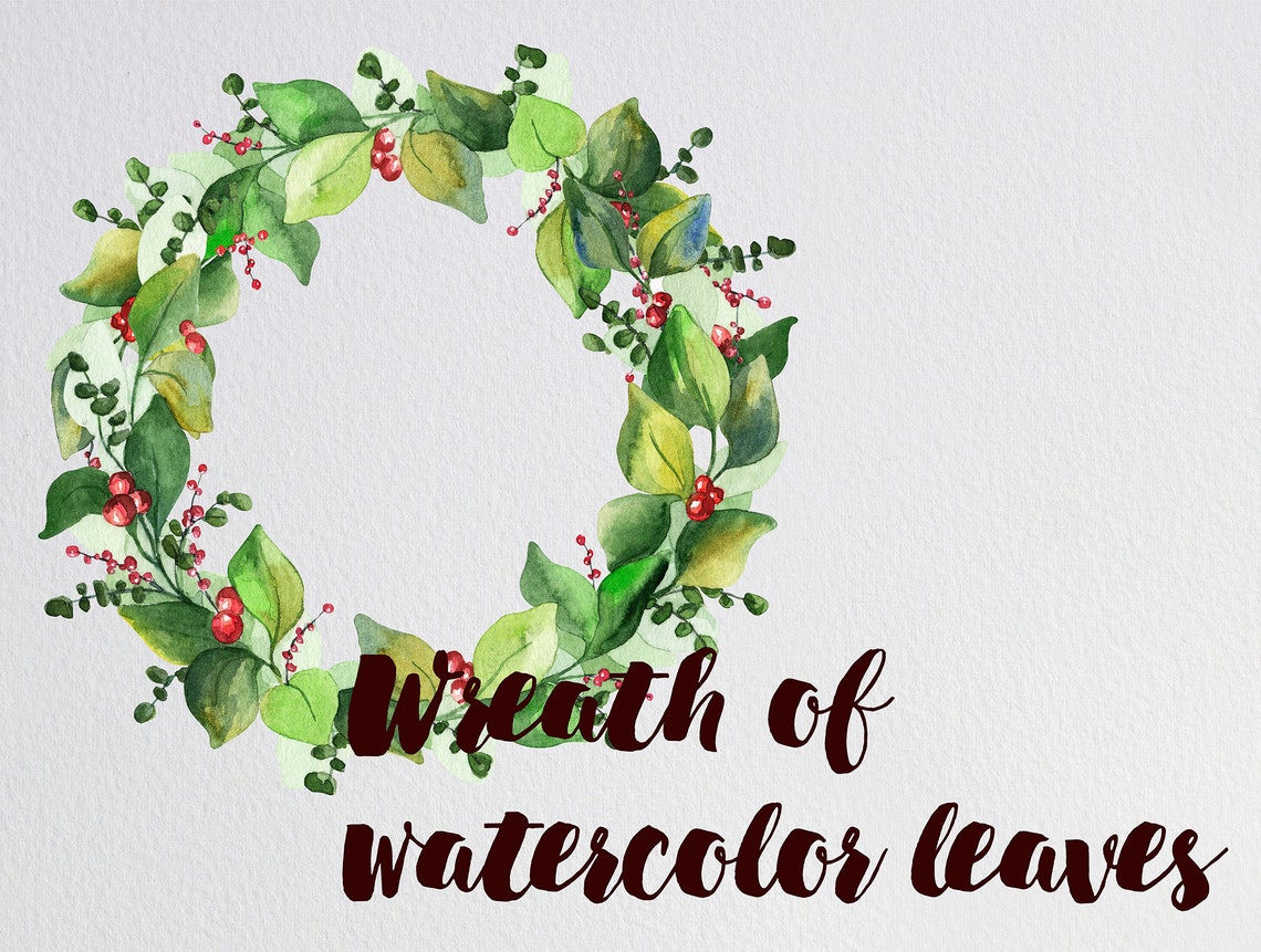 Bright Leaves Frame Watercolor Leaves Clipart Forest Leaves - Etsy