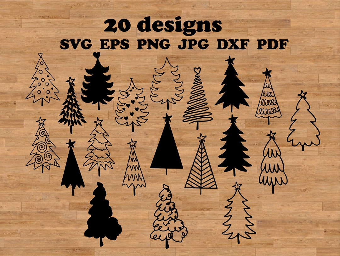 Christmas Trees Svg, New Year Svg, Doodle Trees, Christmas Tree Cut ...