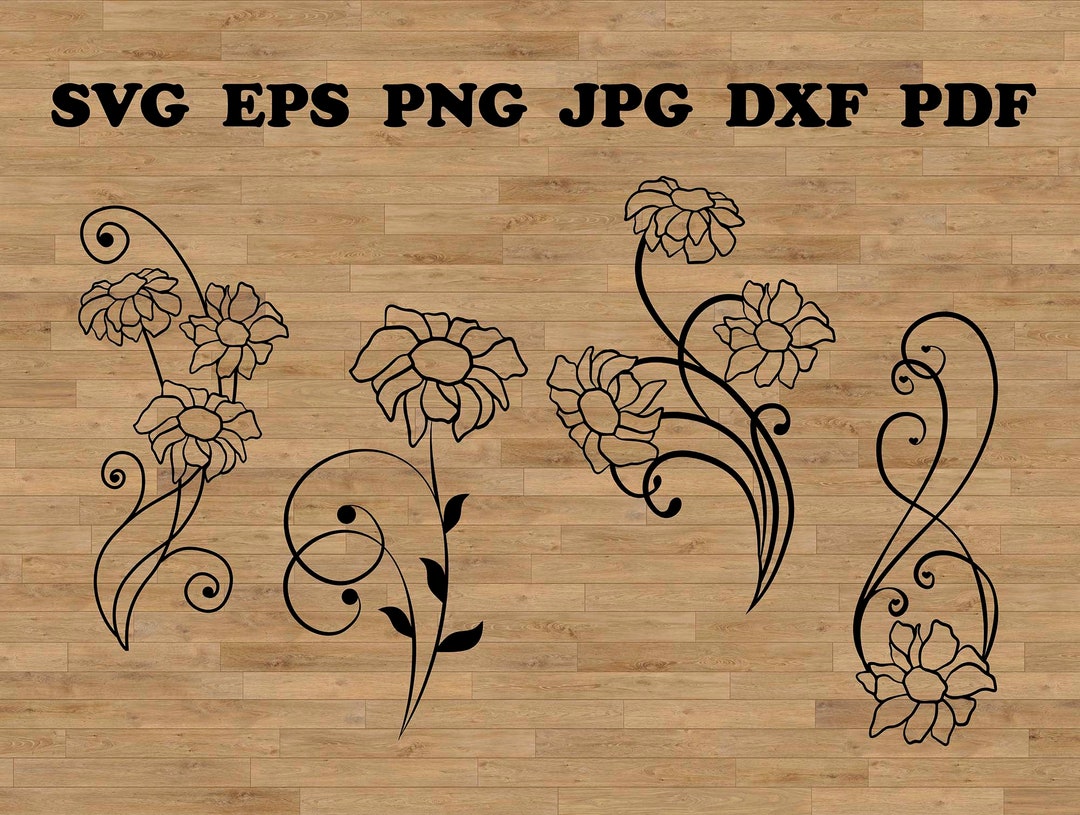 Flowers Curl Svg, Branch SVG, Swirl SVG, Flourish Svg, Decorative Svg ...